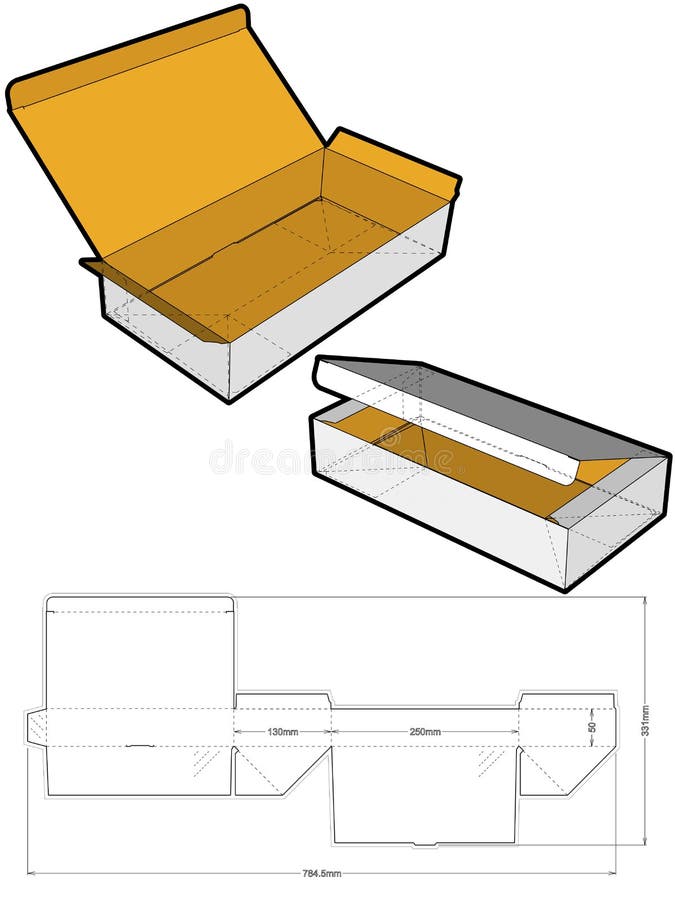 Simple Packaging Mug Box and Die-cut Pattern. Stock Vector ...