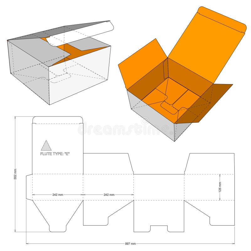 Simple Square Packaging Box Die Cut Template Stock Vector ...