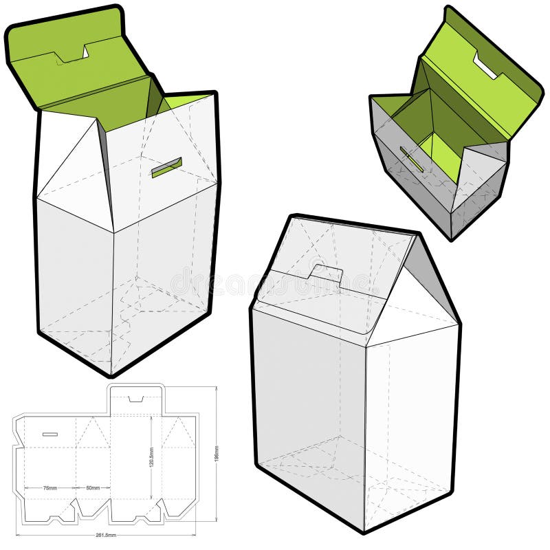 Simple Packaging Box and Die-cut Pattern. Stock Vector - Illustration ...