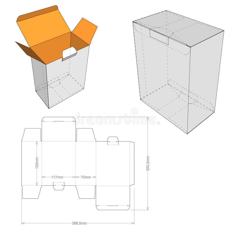 Simple Packaging Box Internal Measurement 11.7x7.15 Stock Vector ...