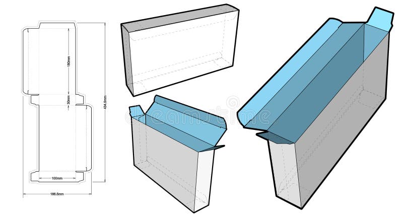 Simple Packaging Box Internal Measurement 11.7x7.15 Stock Vector ...