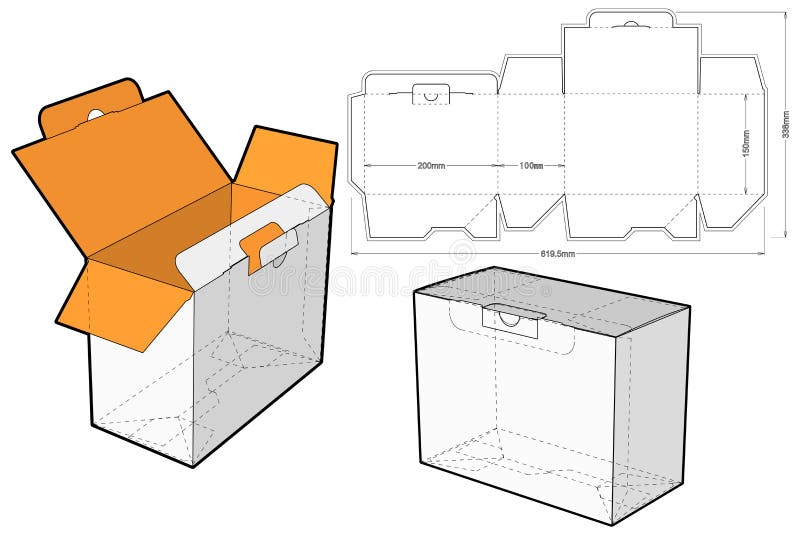 Simple Packaging Box Internal Measurement 20x10x15cm and Die-cut ...