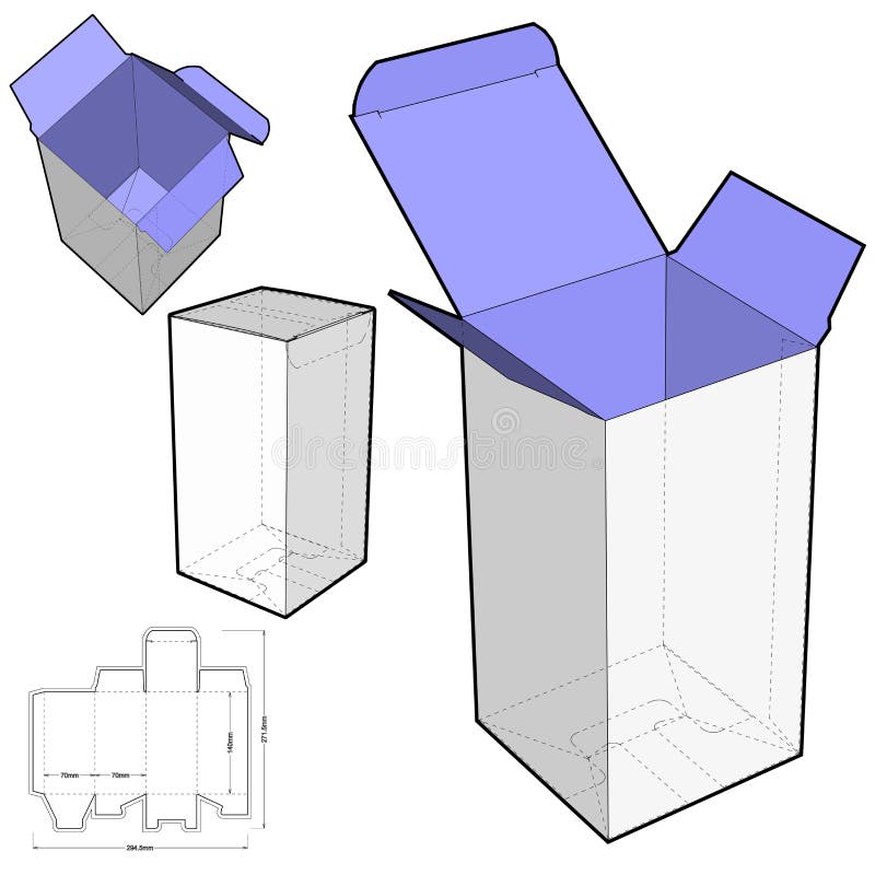 Simple Packaging Box Internal Measurement 7x7x14cm and Die-cut Pattern ...