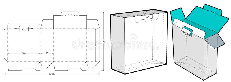 Simple Packaging Box Internal Measurement 20x80x20cm and Die-cut ...