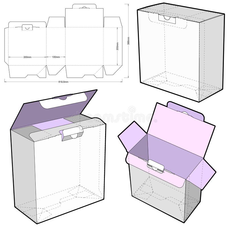 Simple Packaging Box Internal Measurement 20x10x20cm and Die-cut ...