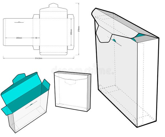 Simple Packaging Folding Box Internal Measurement 20x5x20cm and Die-cut ...