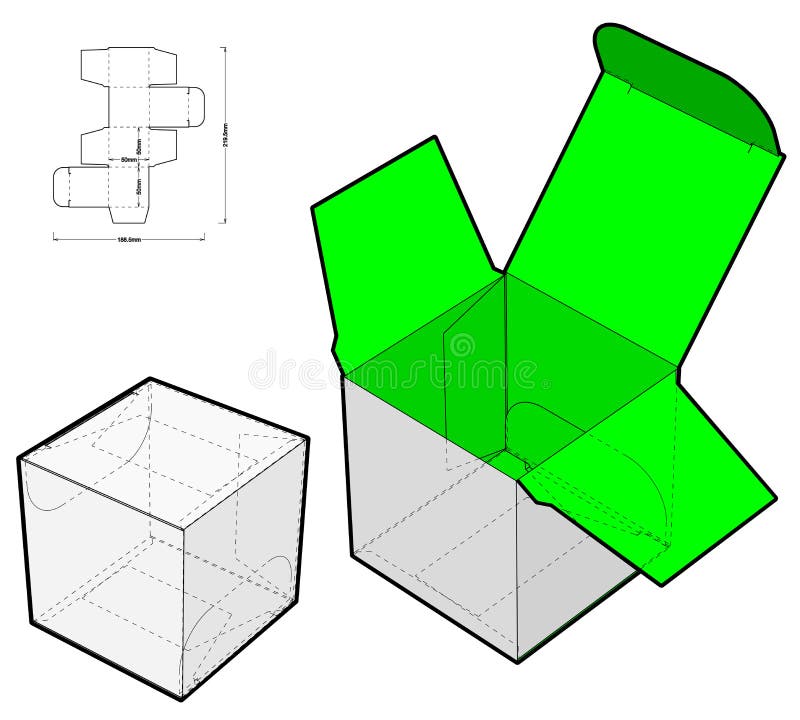 Simple Packaging Folding Box Internal Measurement 50x50x50cm and Die ...