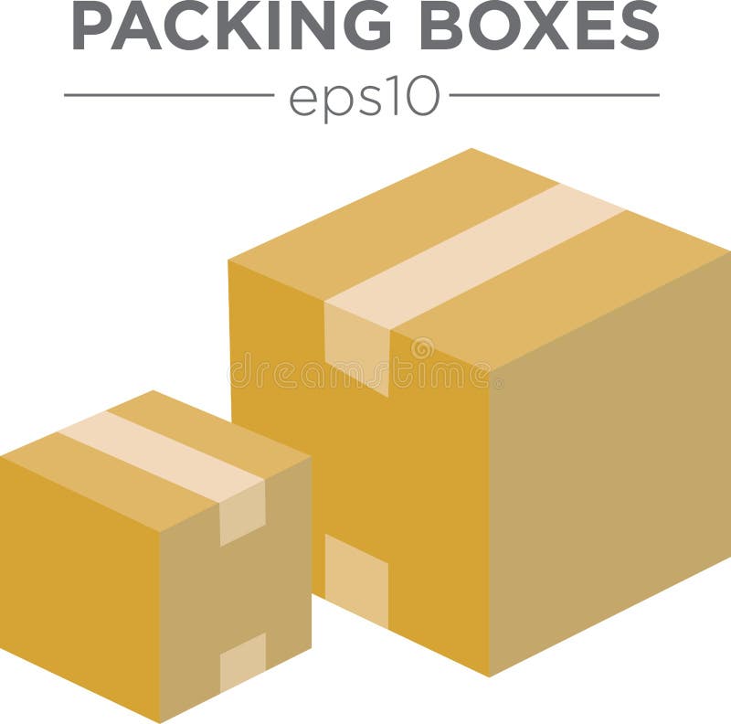 Simple Packing Box Icon stock vector. Illustration of carton - 74219238