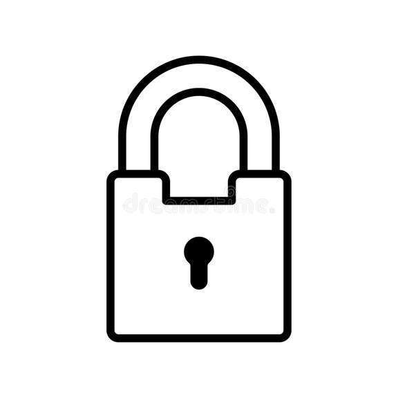Simple Padlock Icon for Security and Privacy, Isolated on a White ...