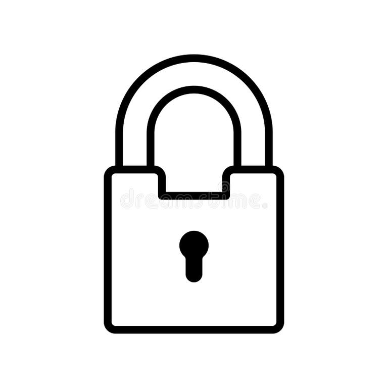 Simple Padlock Icon for Security and Privacy, Isolated on a White ...
