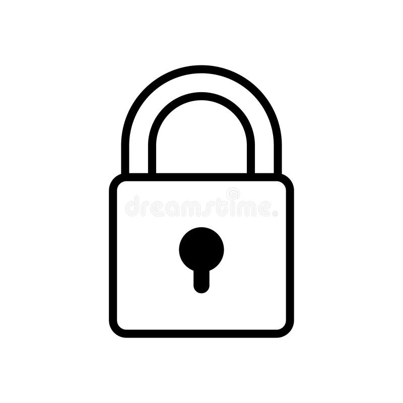 Simple Padlock Icon For Security And Privacy Isolated On A White Background Stock Illustration