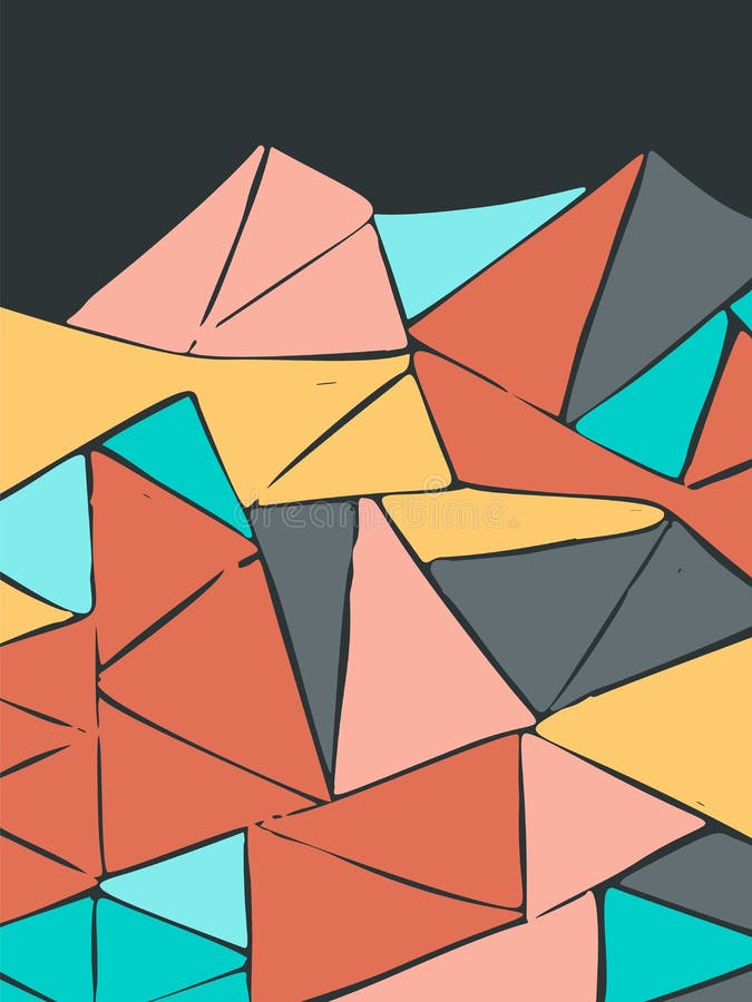 Simple Painted Multi-colored Triangles Background for Design Stock ...