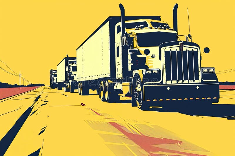 Simple Painting of a Truck. Generative AI. Stock Illustration ...