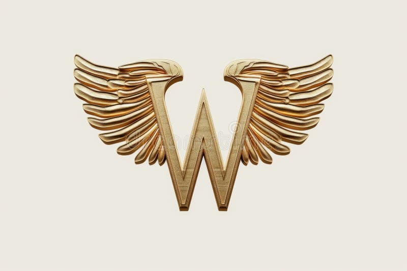 Simple Pair of Golden Wings on a White Background Stock Illustration ...