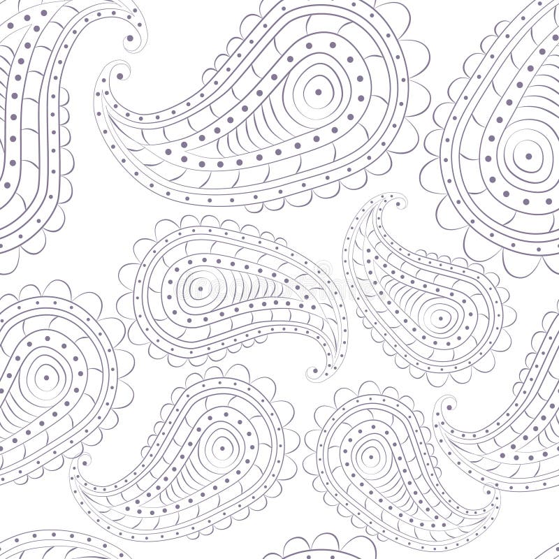 Simple paisley pattern stock illustration. Illustration of scribble ...