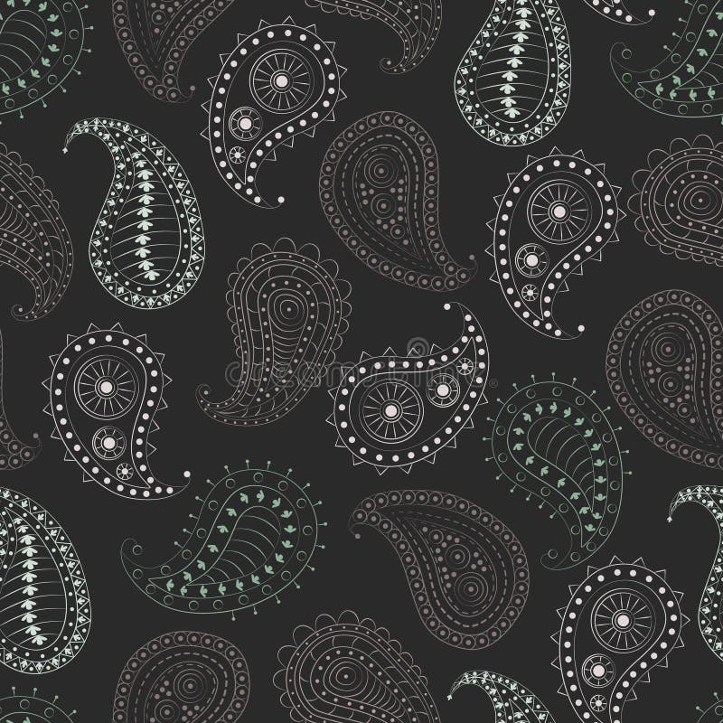 Simple paisley pattern stock illustration. Illustration of decor ...