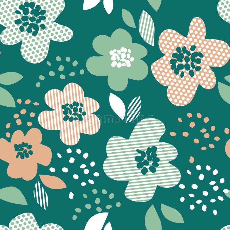 Simple Pale Color Floral Decorative Seamless Pattern Stock Vector ...