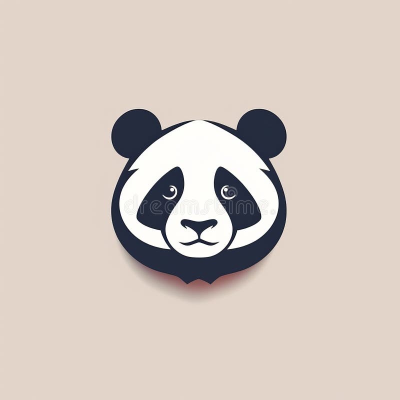 Simple Panda Head Logo Design Stock Illustration - Illustration of ...