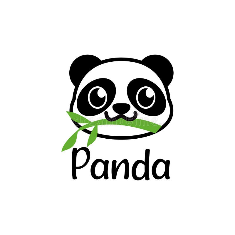 Simple Panda Head Logo Design Stock Illustration - Illustration of ...