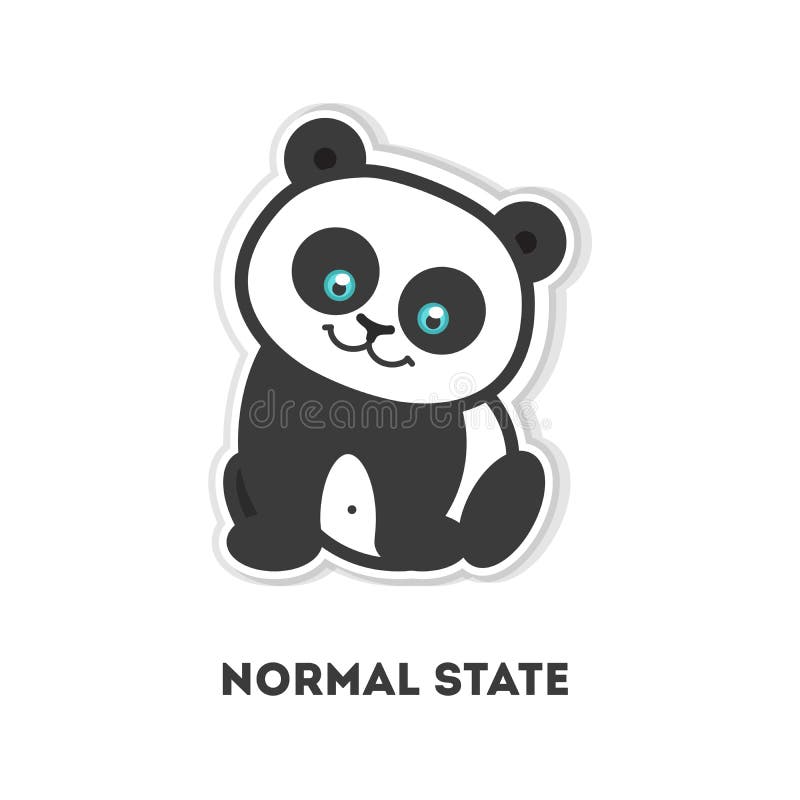 Panda with Normal and Abnormal Placards, Concept, Characters, Isolated ...