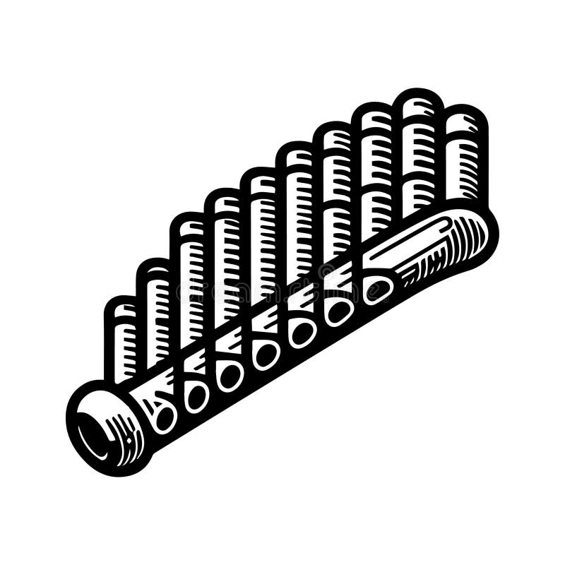 Simple Panpipe Vector Icon Logo Design Illustration. Stock Vector ...