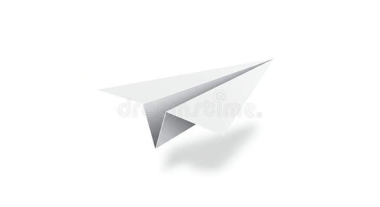 A Simple Paper Airplane with a Classic Triangular Shape, Crafted from a ...