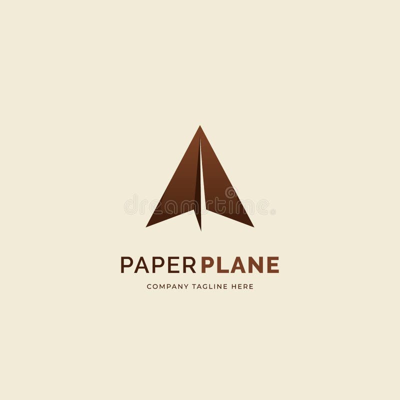 Simple Paper Airplane Logo Icon in Brown Color Stock Vector ...
