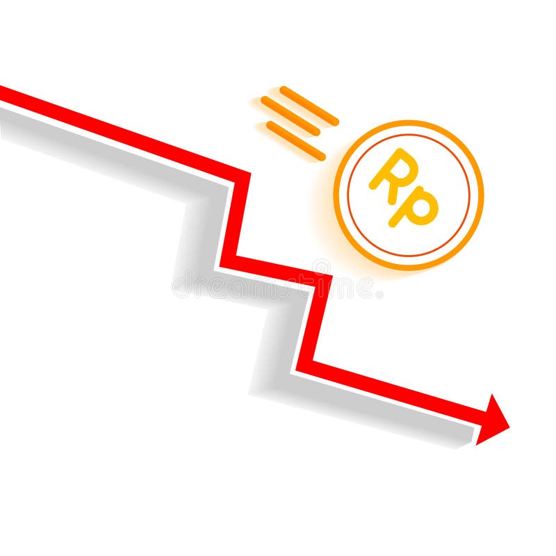 Simple Paper Cut Style Illustration Fast Going Down or Moving Rupiah ...