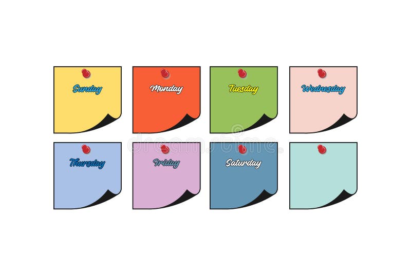 Simple Paper Pins Day Note for To Do List Stock Vector - Illustration ...