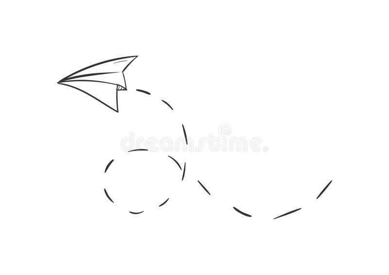 Simple Paper Plane Doodle Style - Isolated Vector Illustration Stock ...