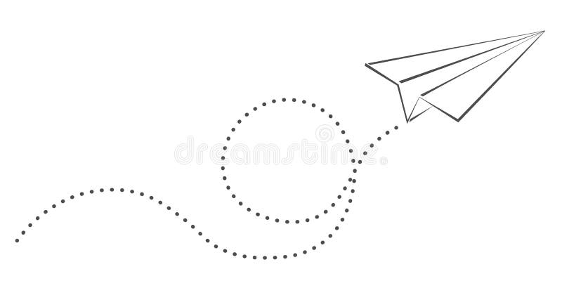 Simple Paper Plane and Spiral Flight Path Stock Vector - Illustration ...