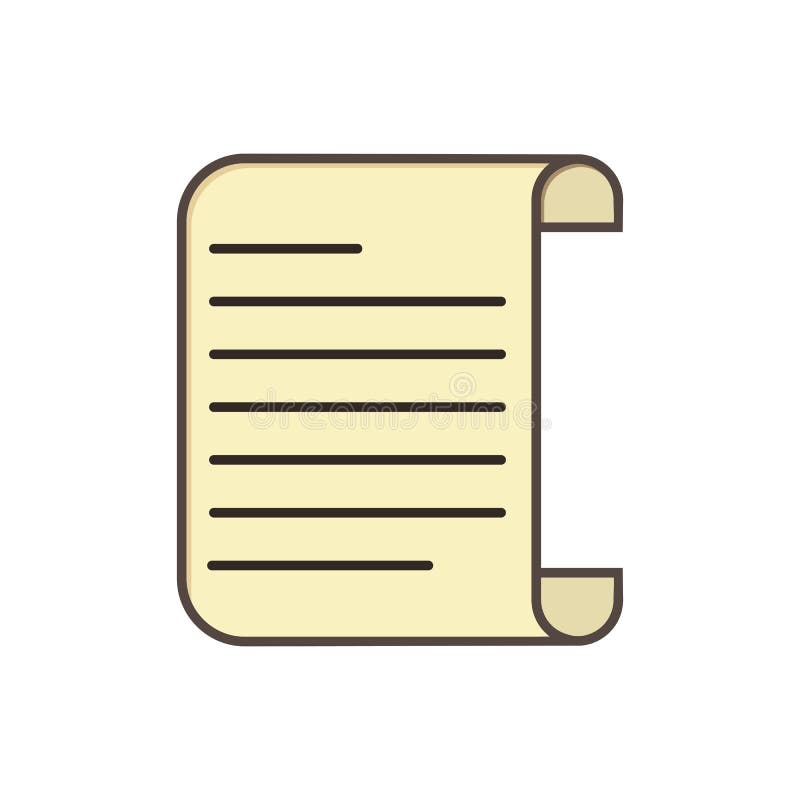 Simple Paper Scroll Icon, Simple Design Stock Vector - Illustration of ...