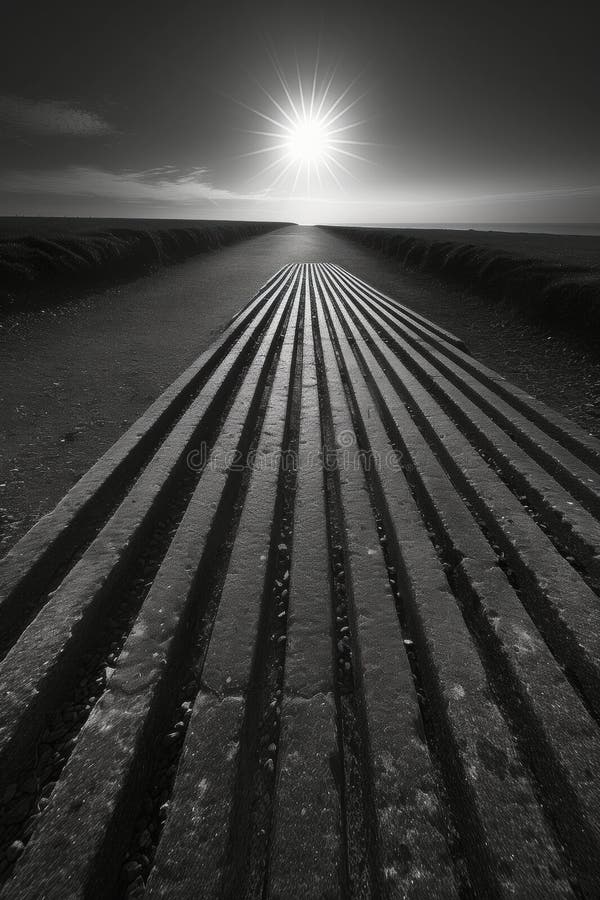 Simple, Parallel Lines Converging into the Distance To Create Depth and ...