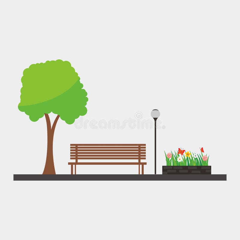A simple park scene stock vector. Illustration of environment - 243221639