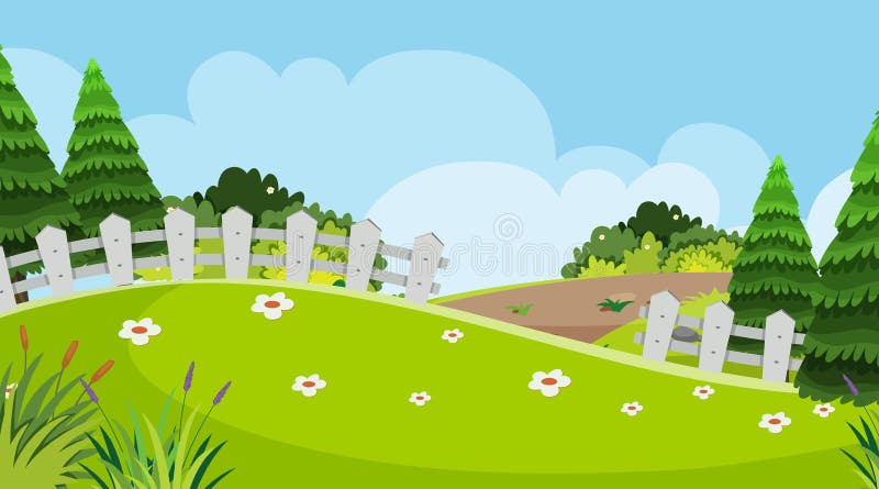 A simple park scene stock vector. Illustration of drawing - 150948527