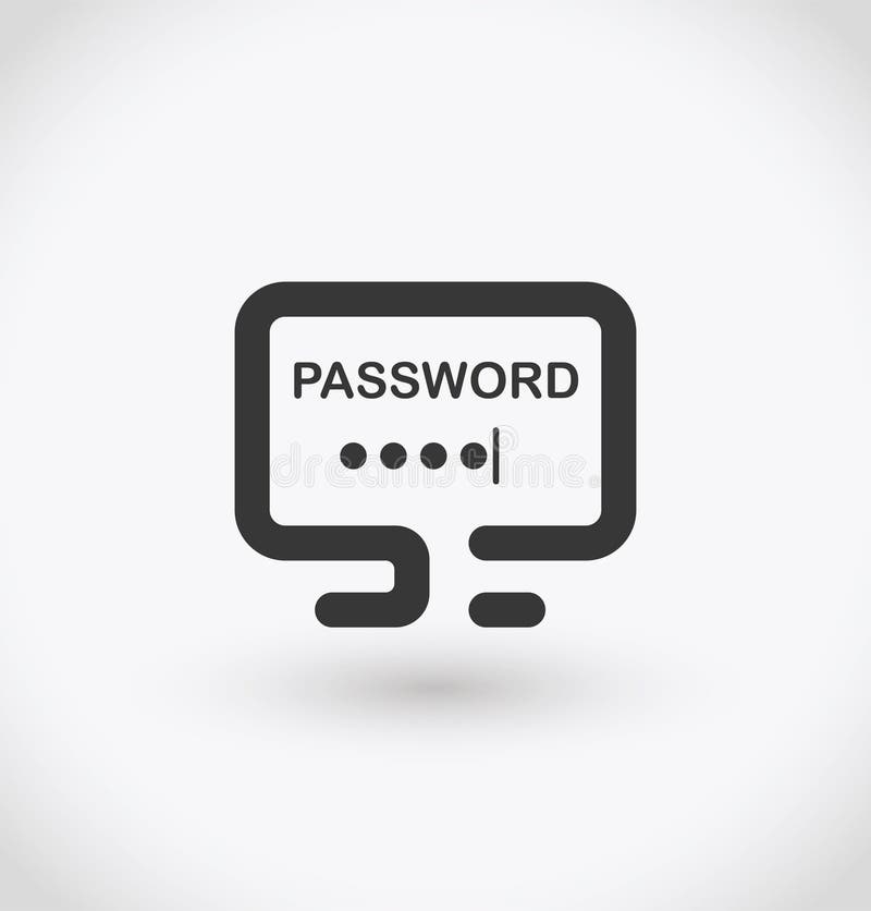 Simple Password Type Icon on White Background. Simple Password Type ...