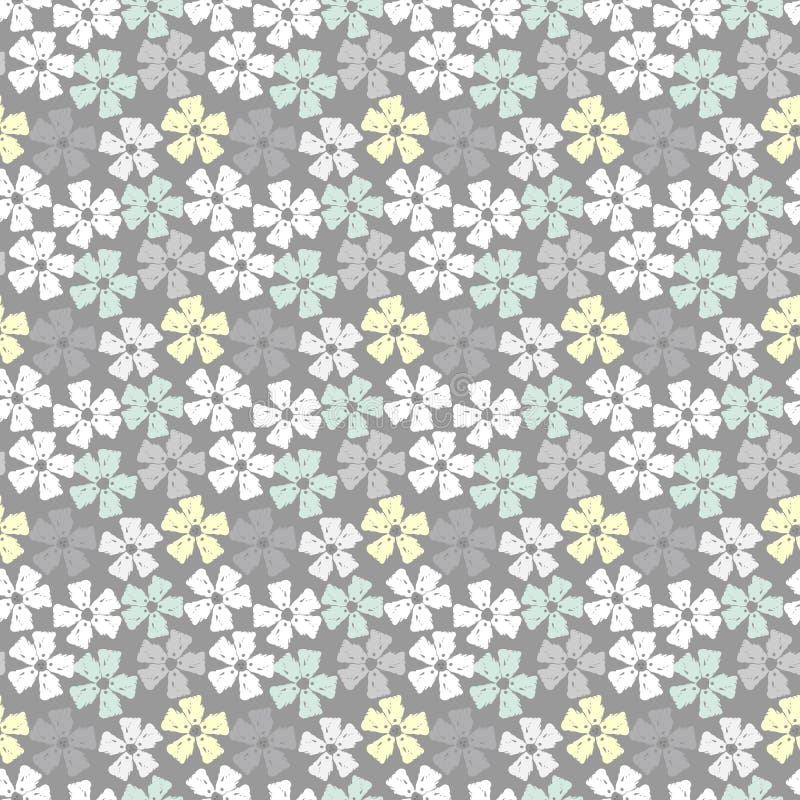 Simple Pastel Color Floral Pattern Vector Seamless Stock Vector ...
