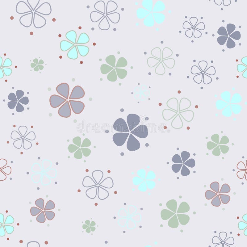Simple Pastel Floral Pattern Stock Vector - Illustration of childish ...