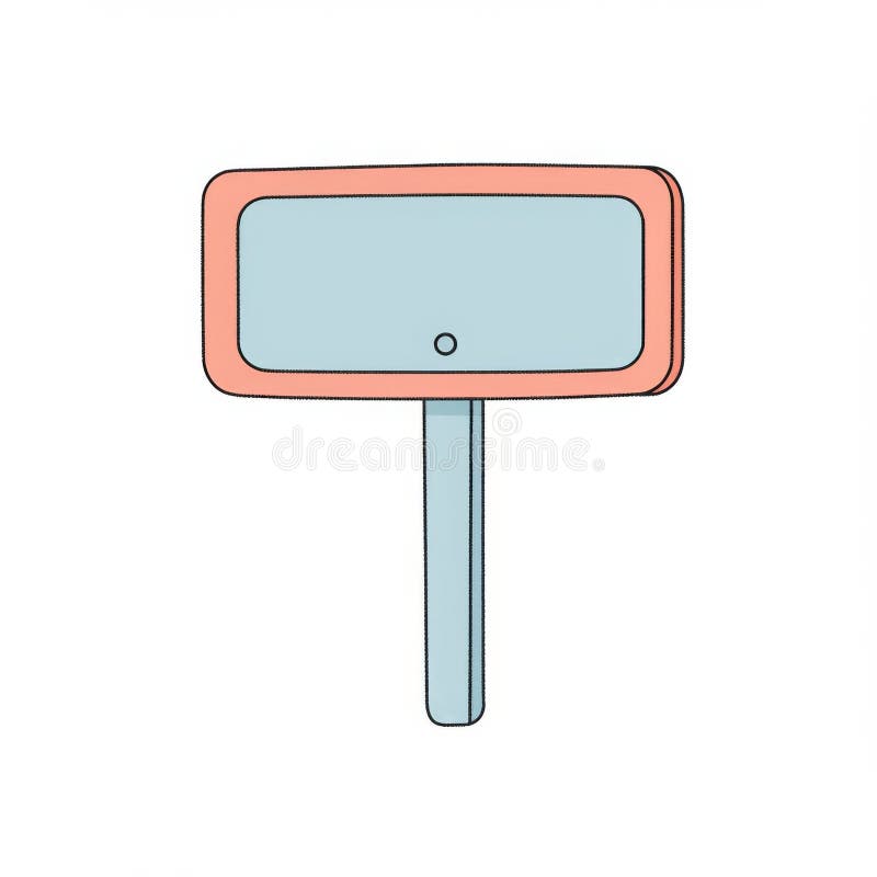 Simple Pastel Pink and Blue Blank Rectangular Sign Stock Illustration ...
