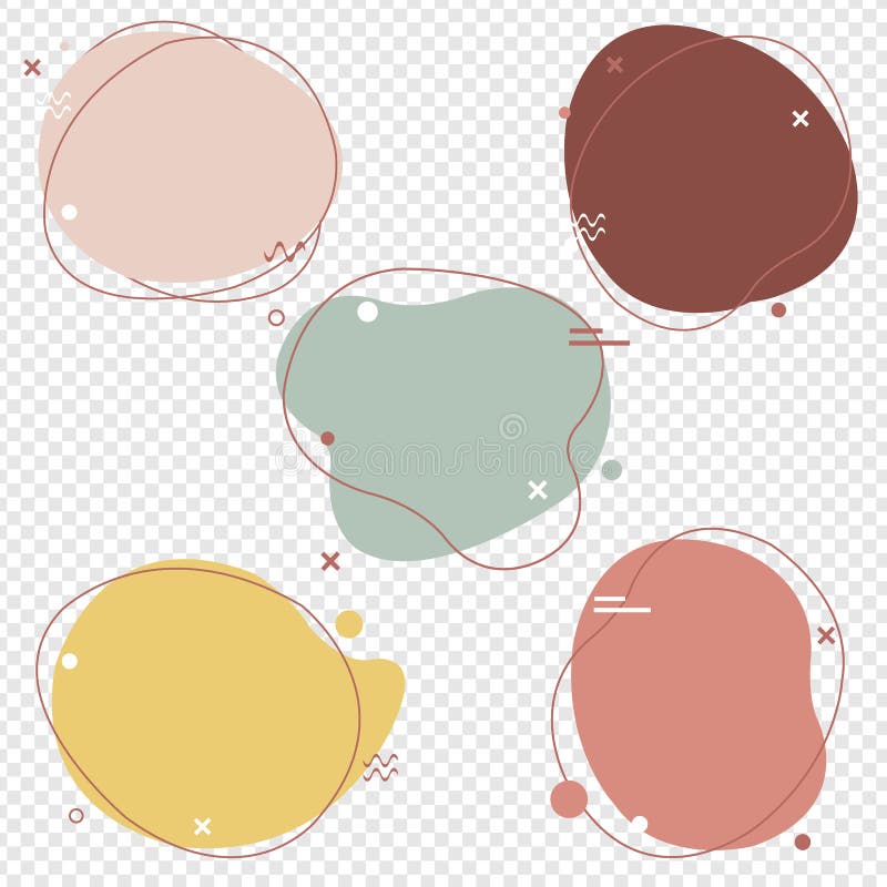 Simple Pastel Speech Bubbles Set Isolated with Transparent Background ...