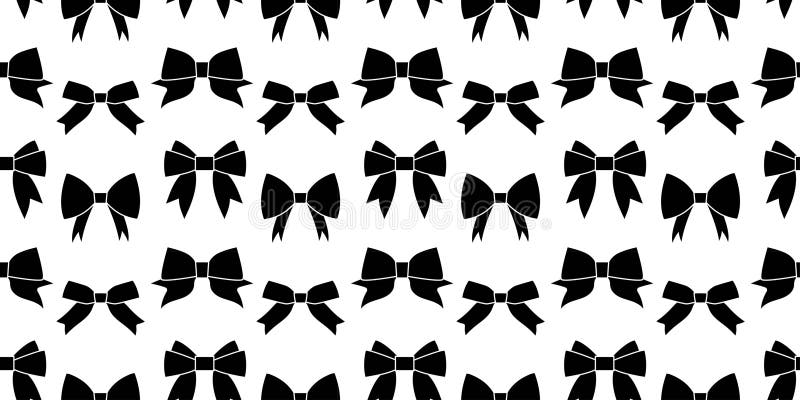 Simple Pattern of Bows on White Background. Black Bows Silhouette ...