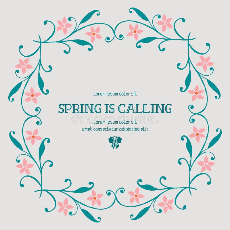Simple Pattern of Leaf and Floral Frame, for Seamless Spring Calling ...