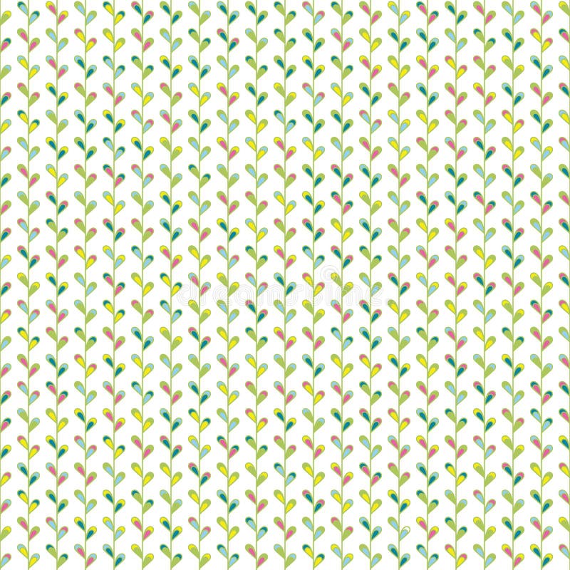 Simple Pattern with Leaves Colorful Stock Illustration - Illustration ...