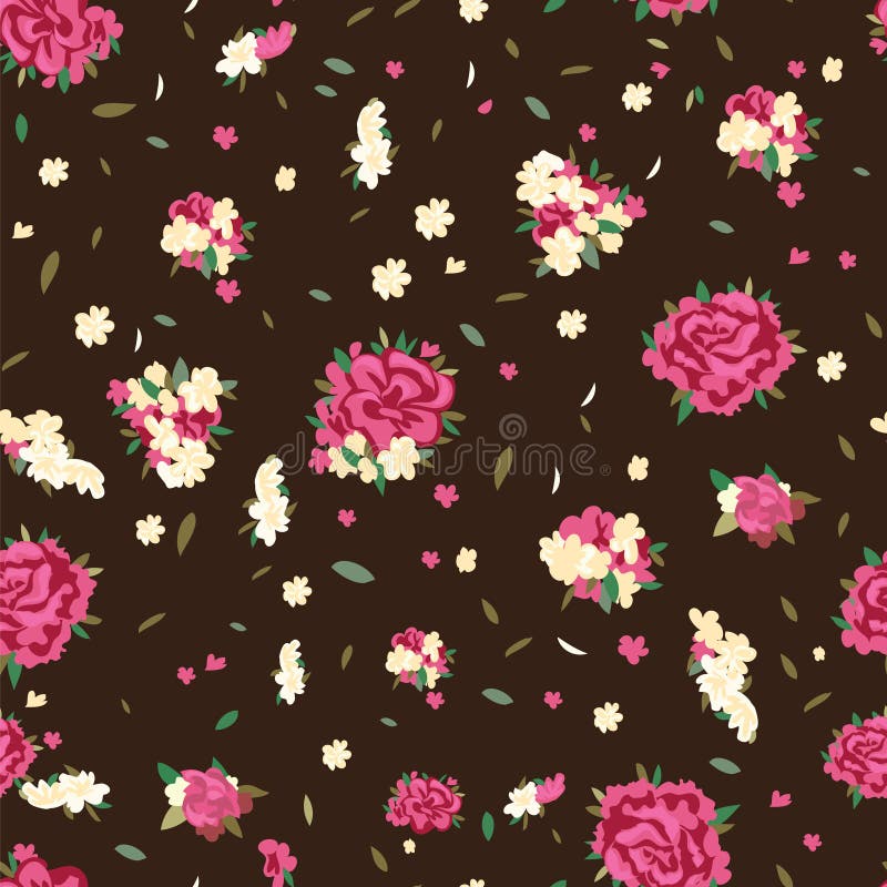 Simple pattern of roses stock vector. Illustration of ornamental - 47571186