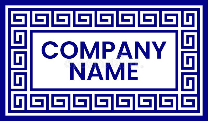 Simple Patterned Square Blue Stamp Logo Design Stock Vector ...