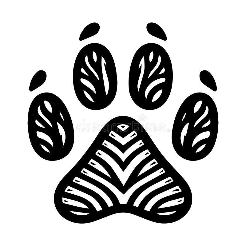 Simple Paw Prints Vector Icon Vintage Logo Retro Illustration. Stock ...
