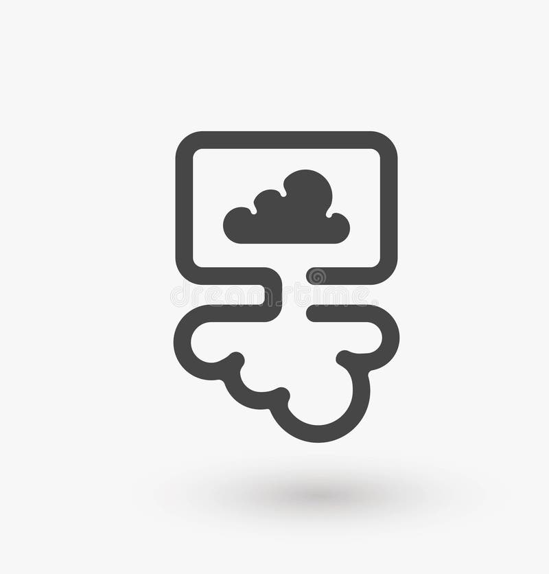 Simple PC Cloud Icon on White Background. Simple PC Cloud Vector. EPS8 ...