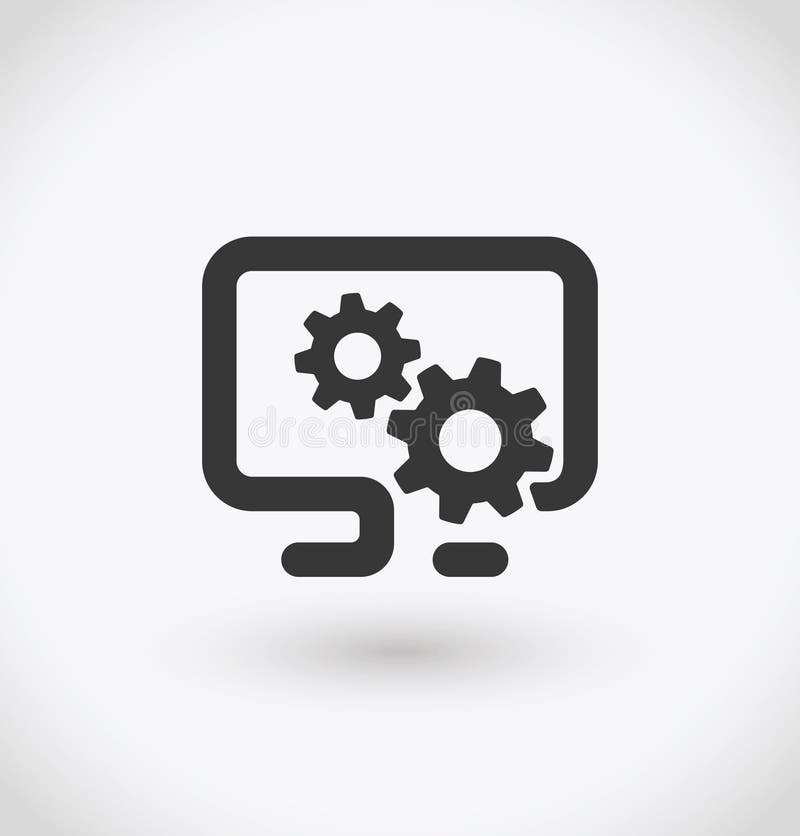 Simple PC Upgrade Icon on White Background. Simple PC Upgrade Vector ...