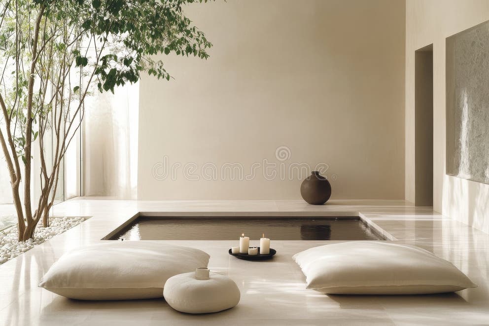 Simple and Peaceful Spa Setup with a Minimalist Design. Stock ...