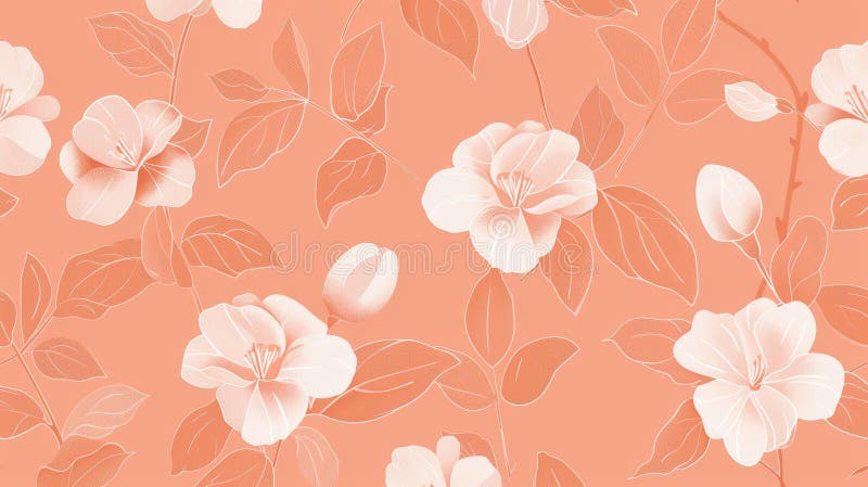 Simple Peach Color Floral Pattern for Textile Design Generative AI ...